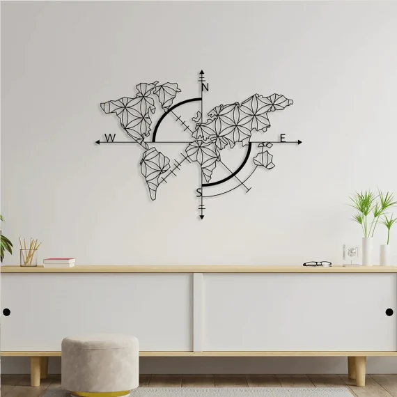 Metal World Map Wall Art