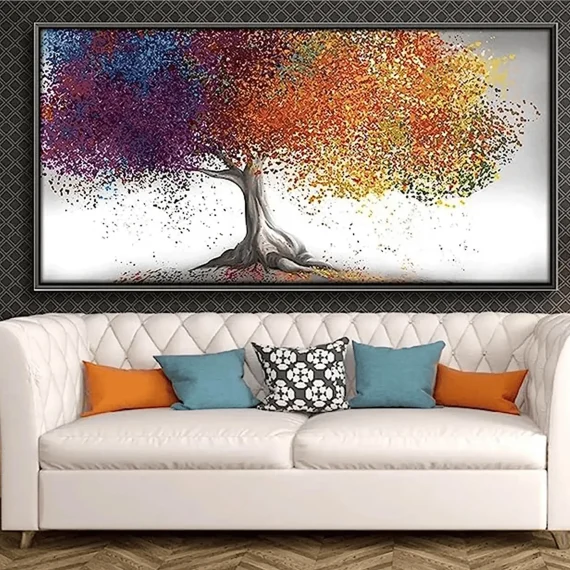 Multiple Color Leaves on tree Canvas Wall Painting