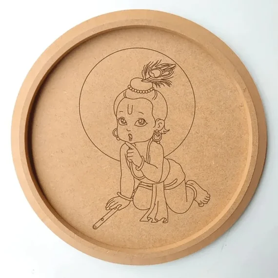 MDF Pre Marked Round Krishna