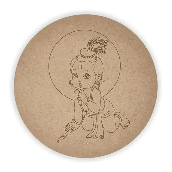 MDF Pre Marked Round Krishna