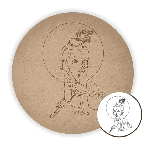 MDF Pre Marked Round Krishna