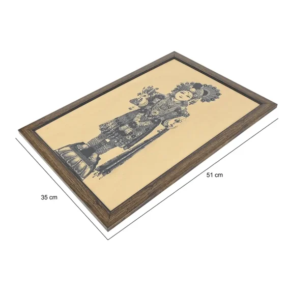 Wooden Engraving Photo Frame Ghanshyam Maharaj